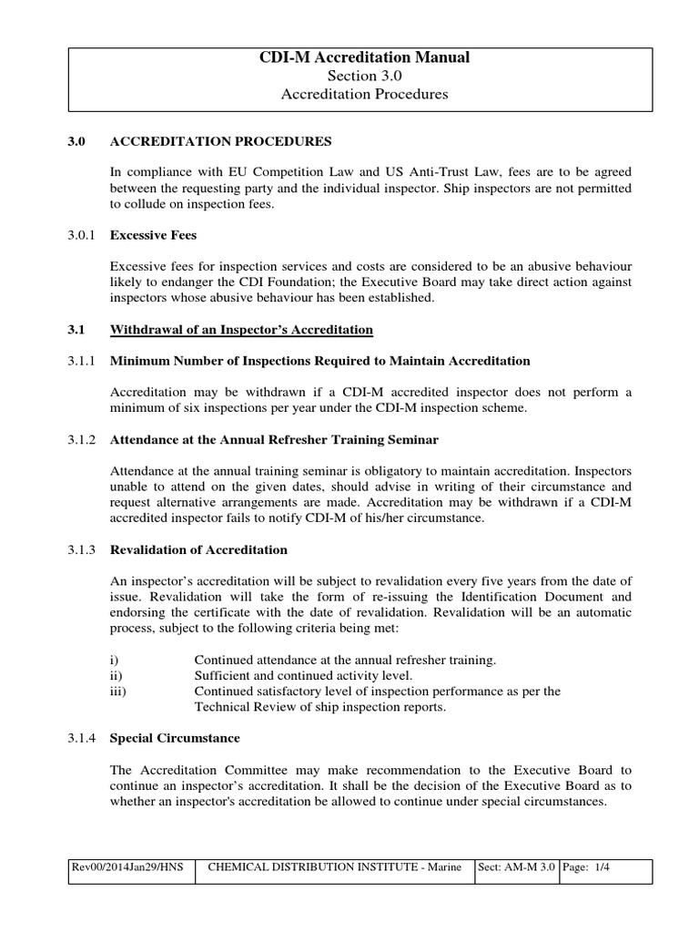 CDI-Marine Accreditation Manual Section 3 | PDF | Board Of Directors ...
