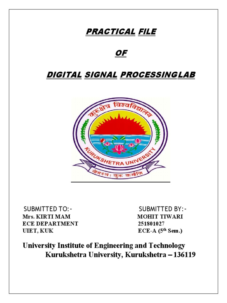 Practical File OF Digital Signal Processing Lab | PDF | Trigonometric ...