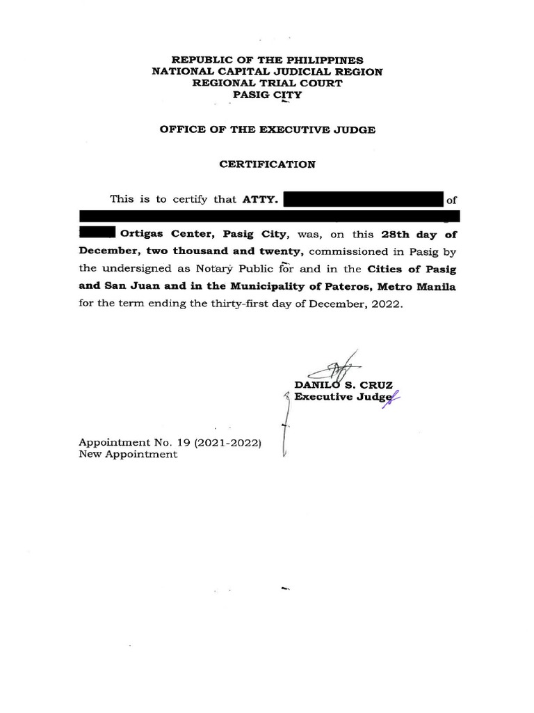 Complete Notary Commission Docs - Redacted | PDF