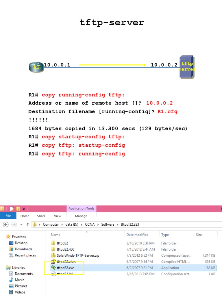 Tftp-Server: Copy Running-Config TFTP: 10.0.0.2 R1.cfg | PDF