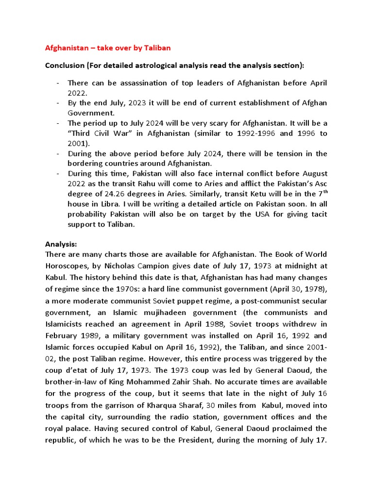 Afghanisthan - Taliban | PDF | People's Democratic Party Of Afghanistan ...