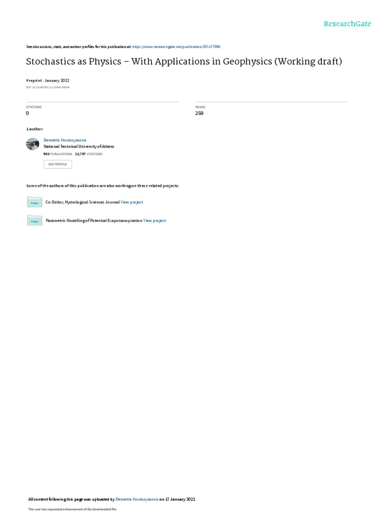 Stochastics As Physics 03 | PDF | Occam's Razor | Probability Distribution