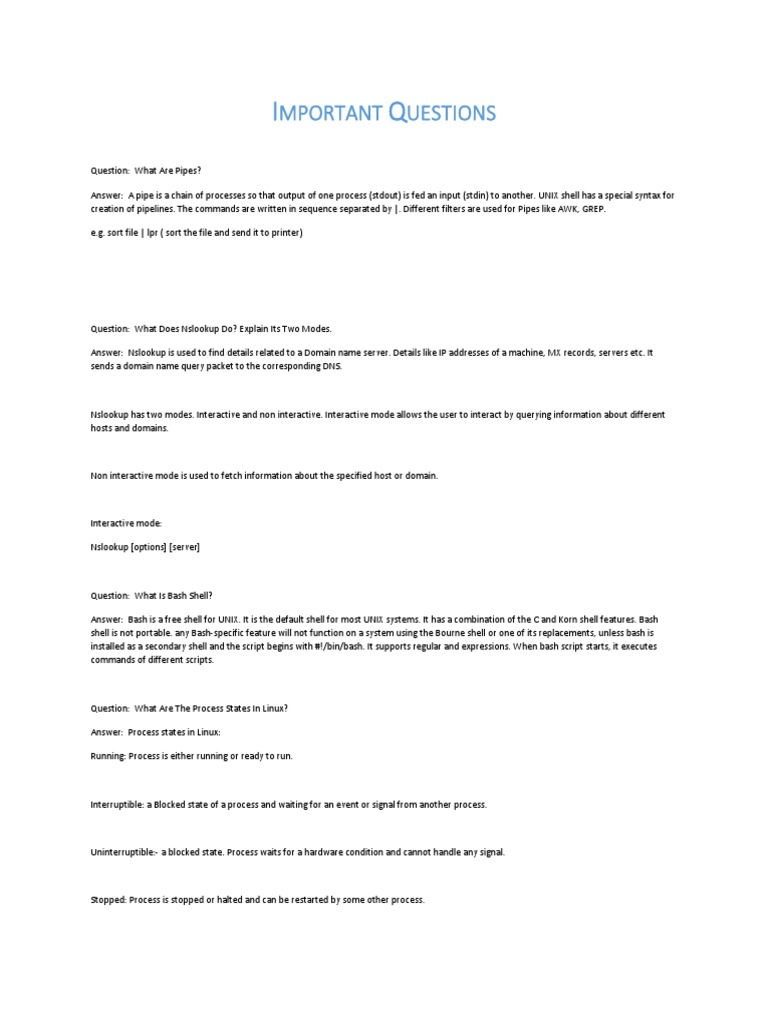 Linux Basic Questions Pdf Computer Memory Random Access Memory 5732