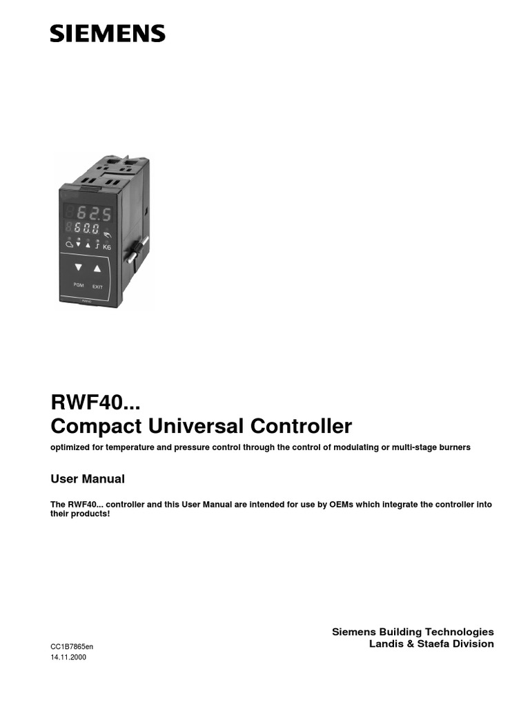 RWF40... Compact Universal Controller: User Manual | PDF | Power Supply ...