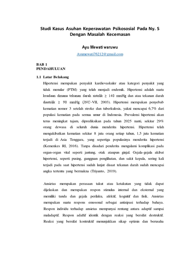 Askep Ayu Mewati Kecemasan | PDF