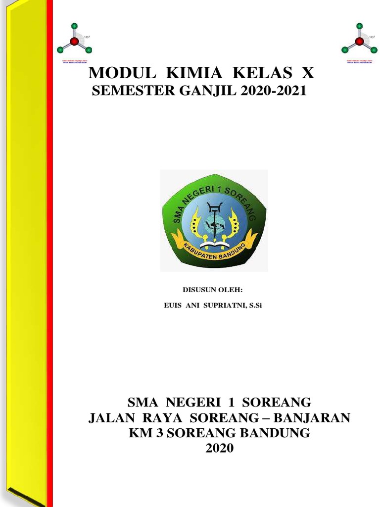 Modul Kimia X Semester Ganjil 20-21.docx Revisi 2 | PDF