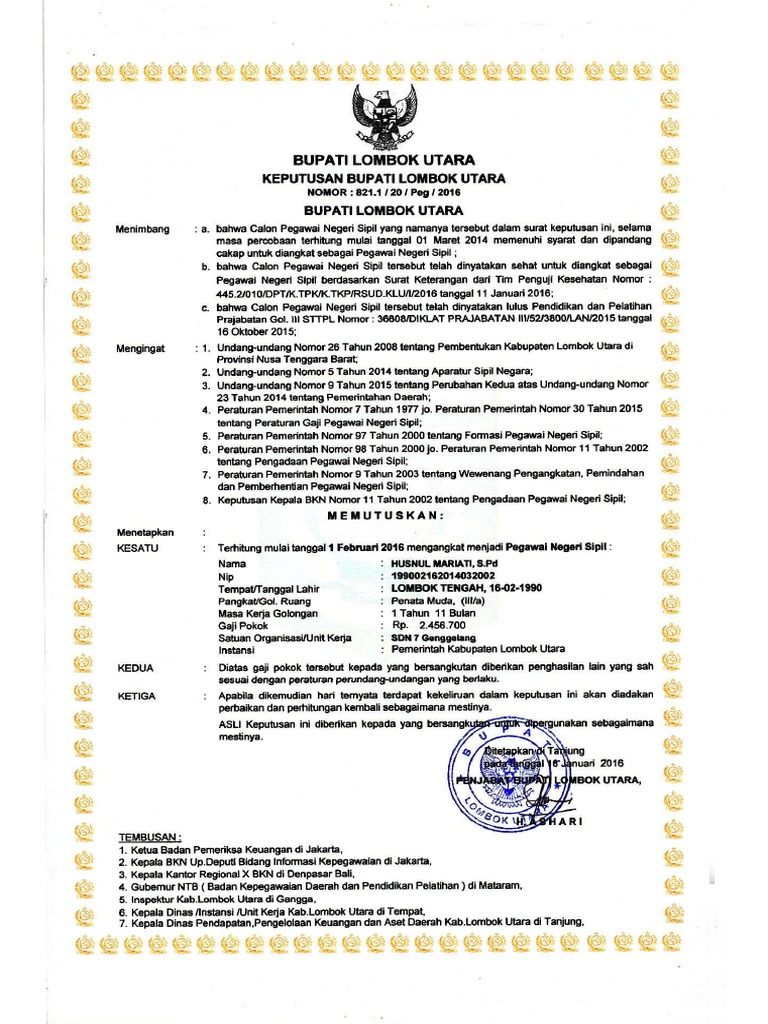 Contoh Dokumen Pak | PDF