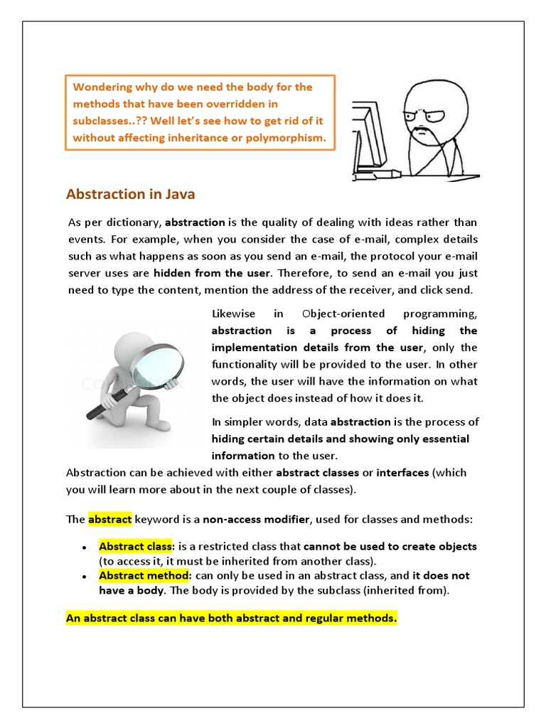 Abstraction in Java | PDF