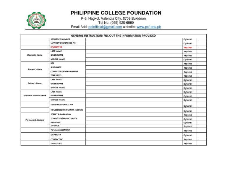 Unifast Application Form | PDF | Computing