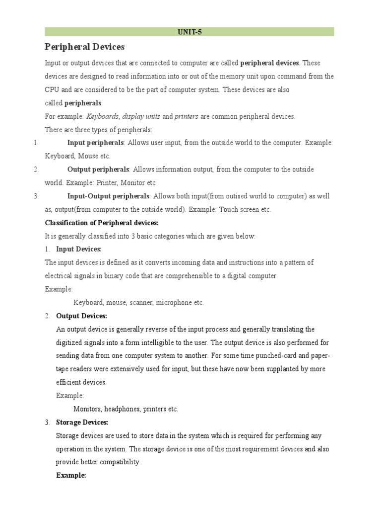 Unit-5 COA | PDF | Input/Output | Computer Data Storage