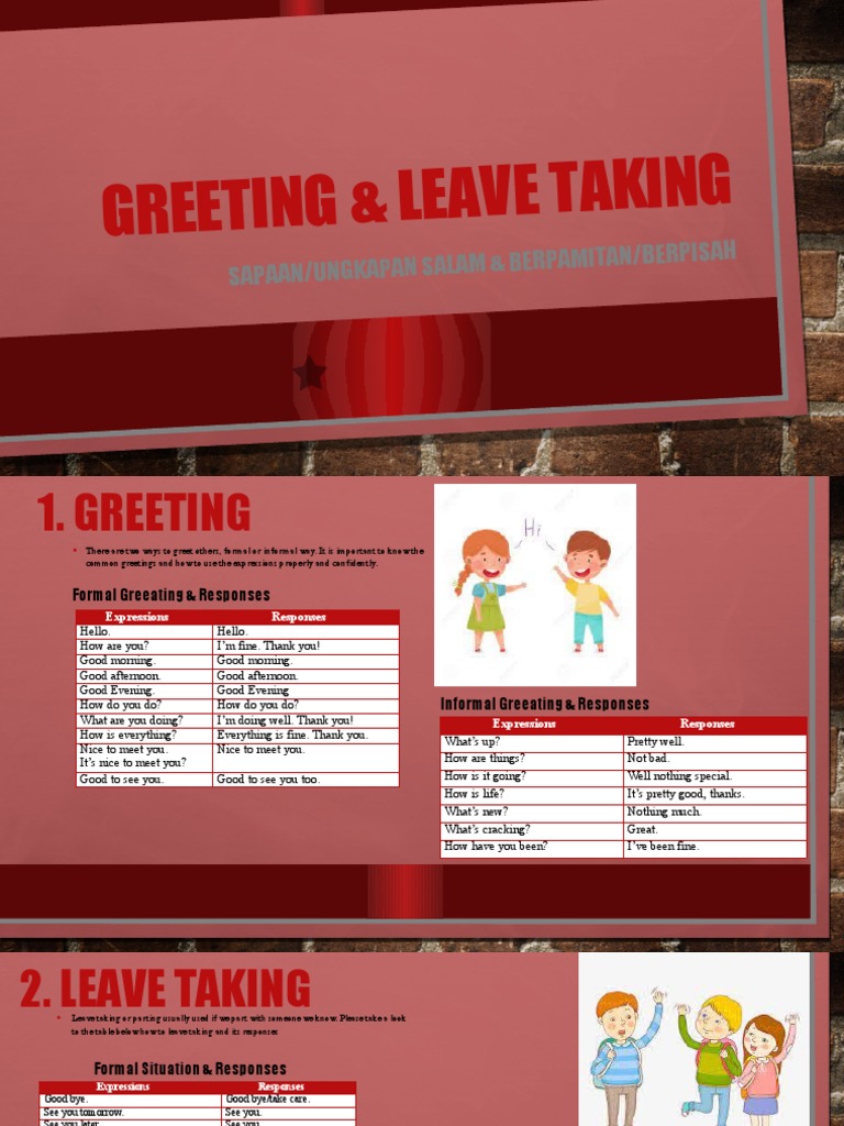 Greeting and Leave-Taking Guide | PDF