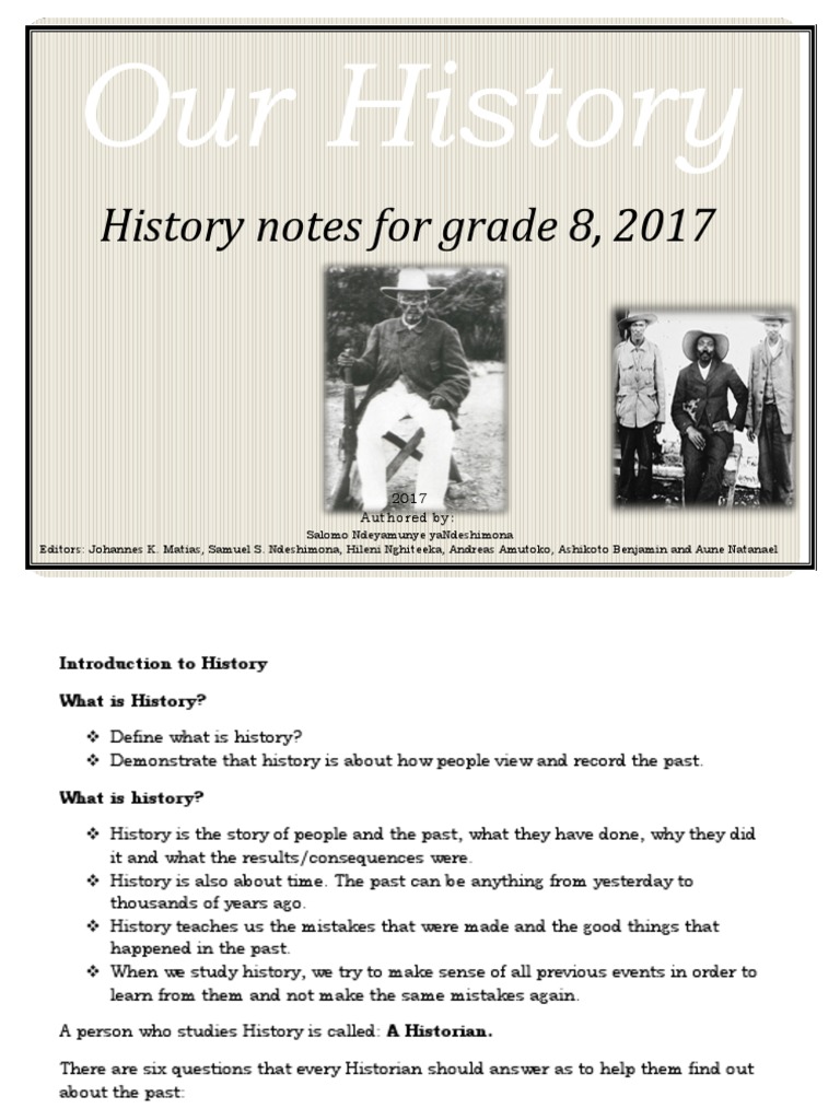 Our History: History Notes For Grade 8, 2017 | PDF | Zulu Kingdom | Namibia