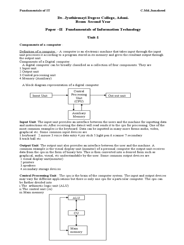 Fundamentals of Information Technolog1 | PDF | Computer Data Storage ...
