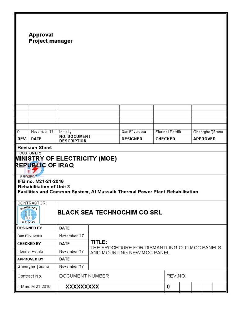 MCC Panel Replacement Guide | PDF | Electrical Components ...