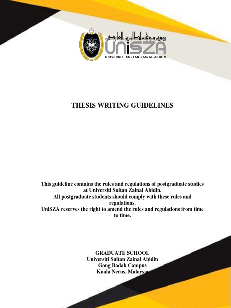 Thesis Writing Guidelines UnisZa | PDF | Thesis | Litre
