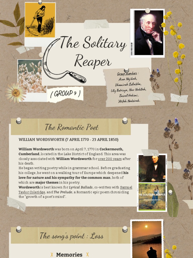 Solitary Reaper (ALS103) | PDF | William Wordsworth | Poetry