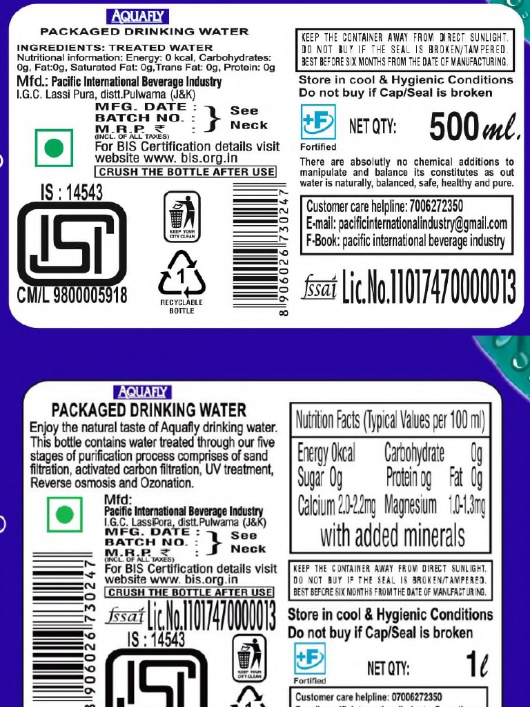 Label of Pacific International Beverage Industry | PDF