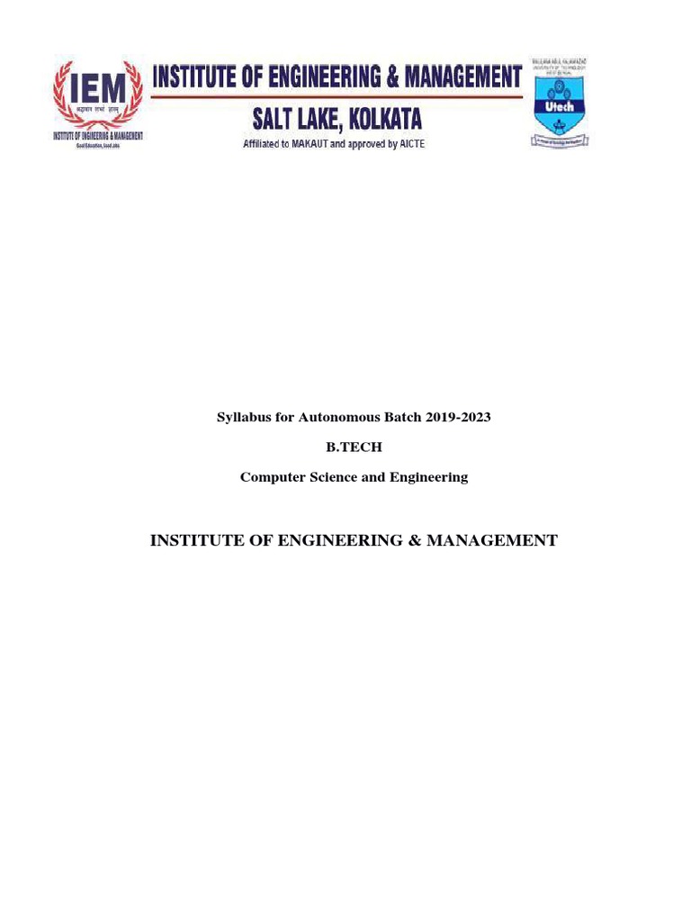 B.tech IT (2019 2023) Structured Syllabus | PDF | Computer Science ...