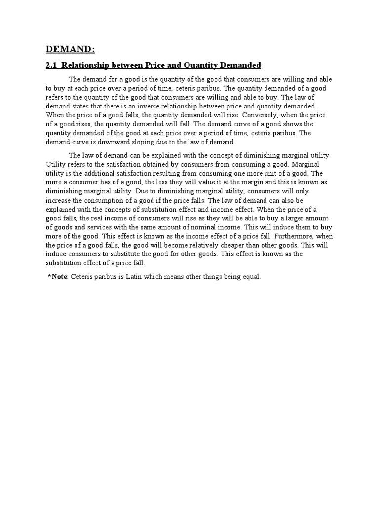 Price-Quantity Demand Relationship | PDF