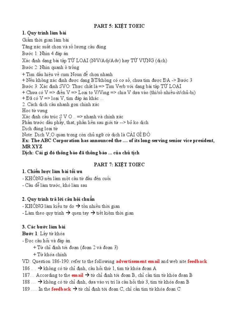 PART 7 - KIỆT TOEIC | PDF