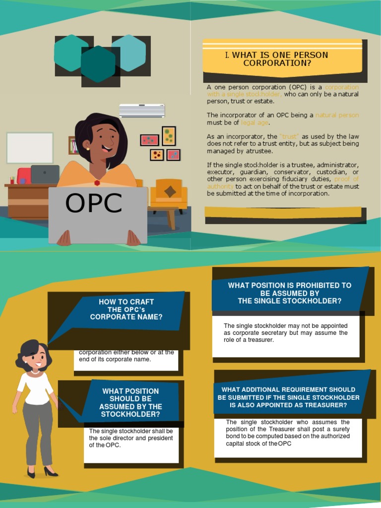 I. What Is One Person Corporation?: Corporation With A Single ...