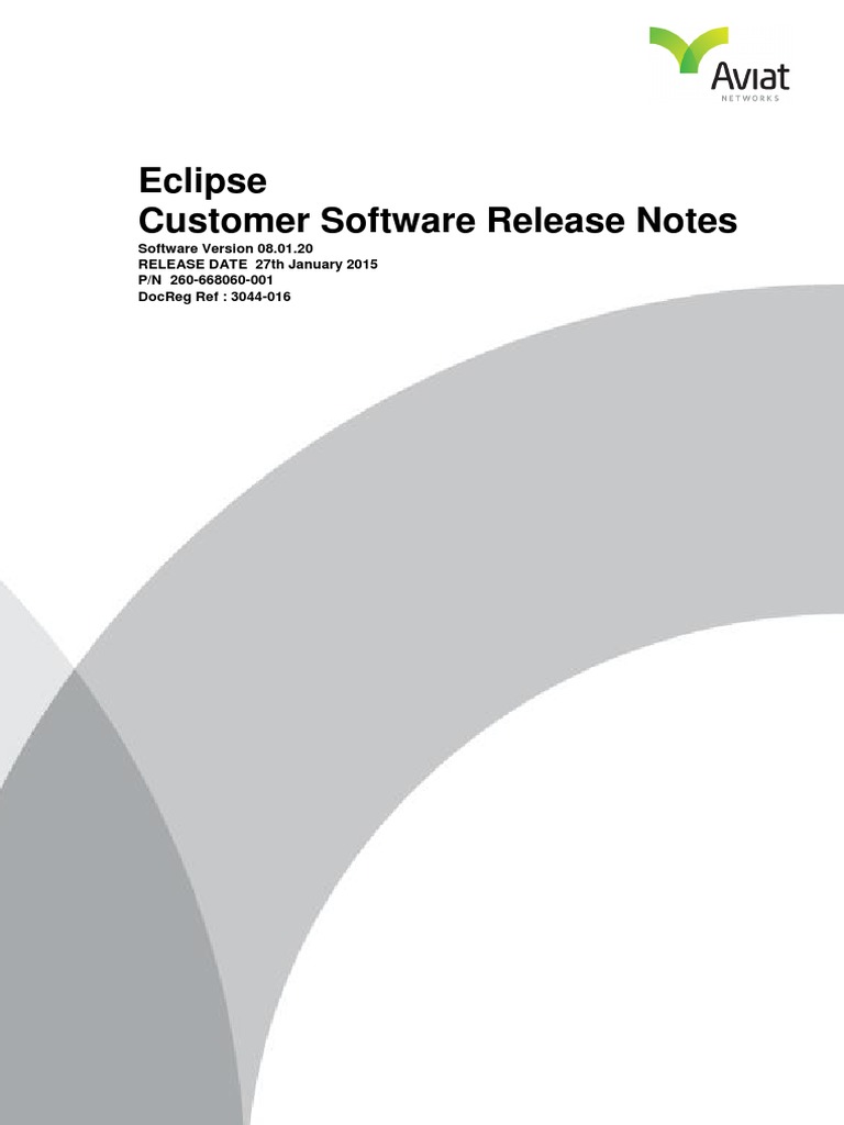 Eclipse Customer Software Release Notes | PDF | Telecommunications ...