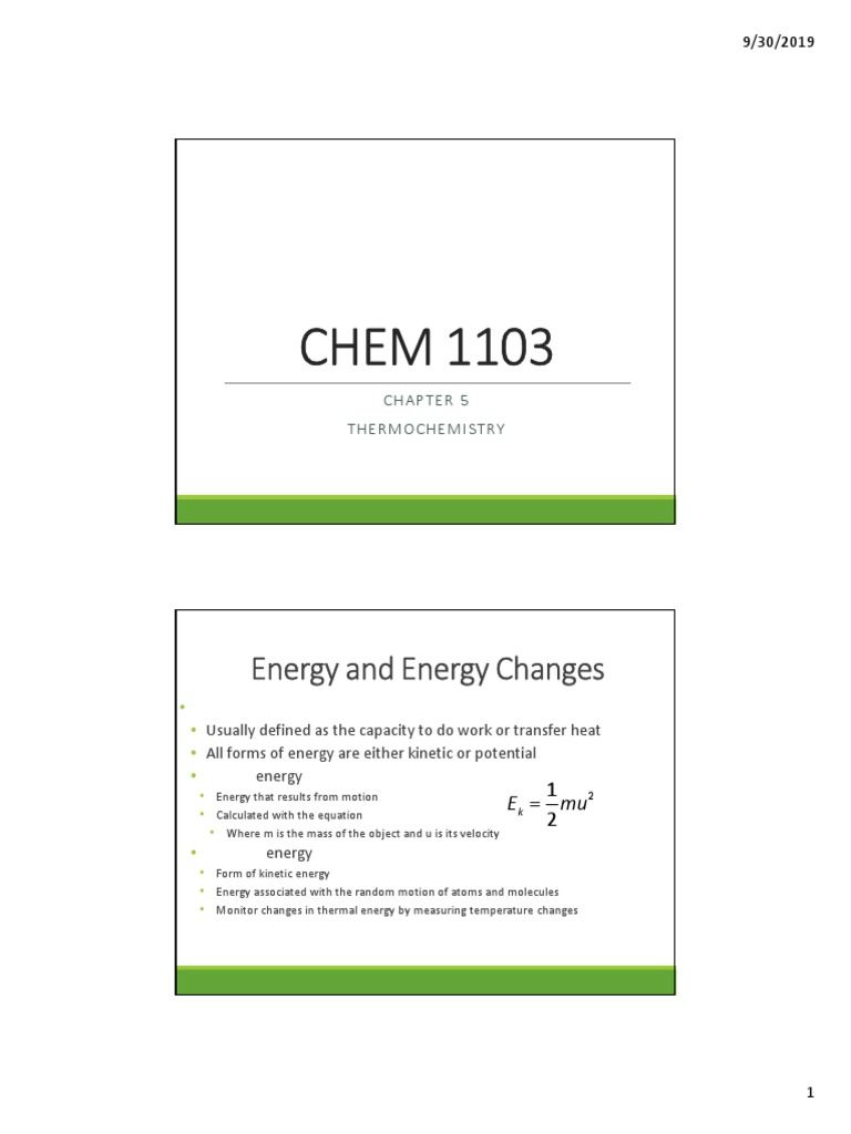 Chapter 5 Student | PDF | Heat | Enthalpy