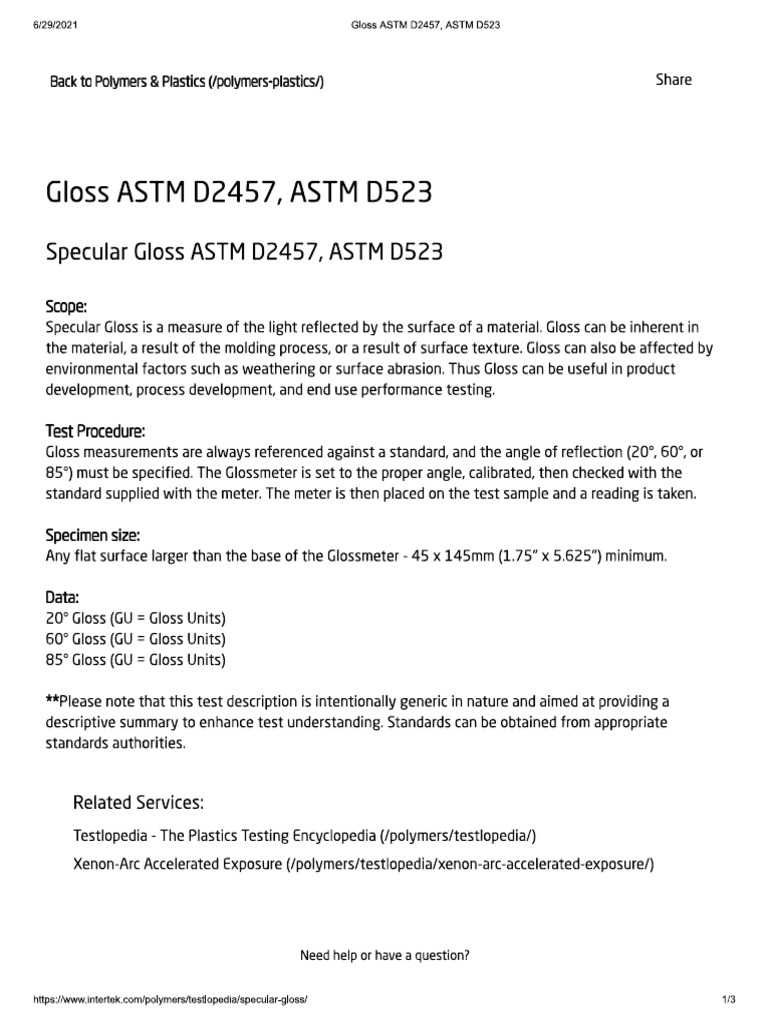 Astm D523 | PDF