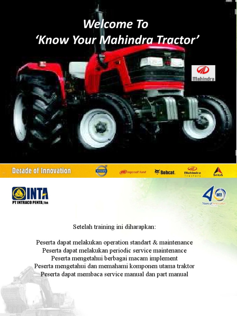 Mahindra Tractor Operation & Maintenance Guide | PDF | Piston | Pump