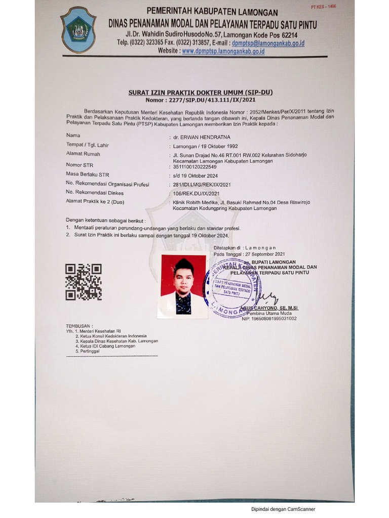 Contoh SIP Dokter Umum | PDF