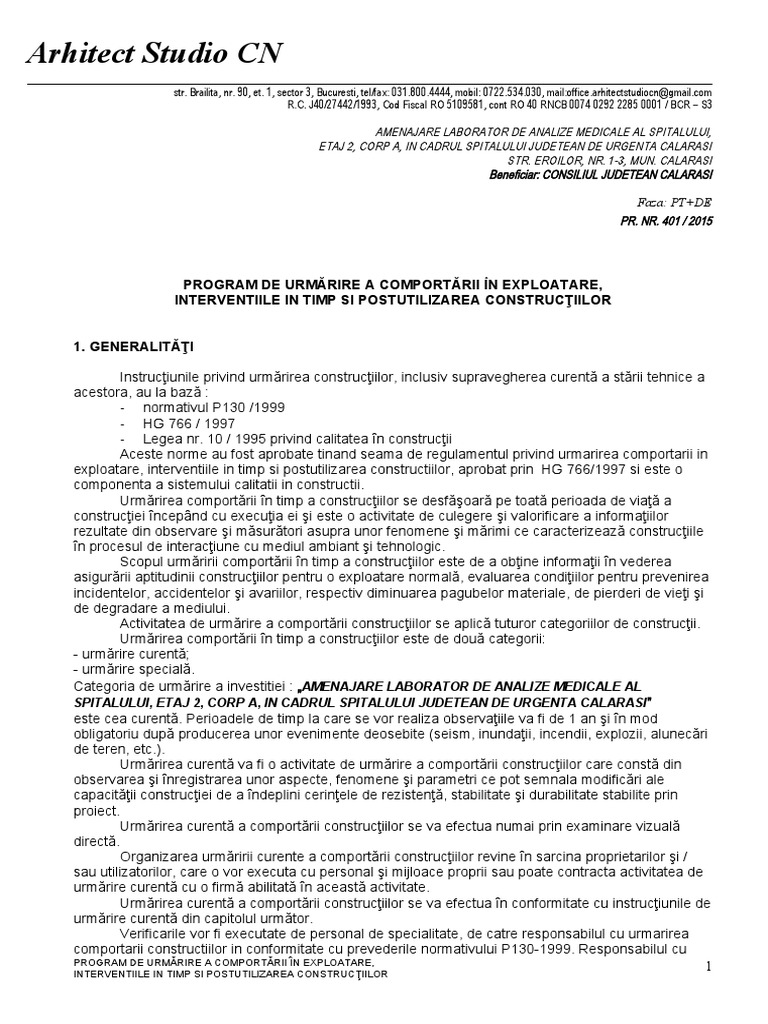 Program de Urmarire | PDF