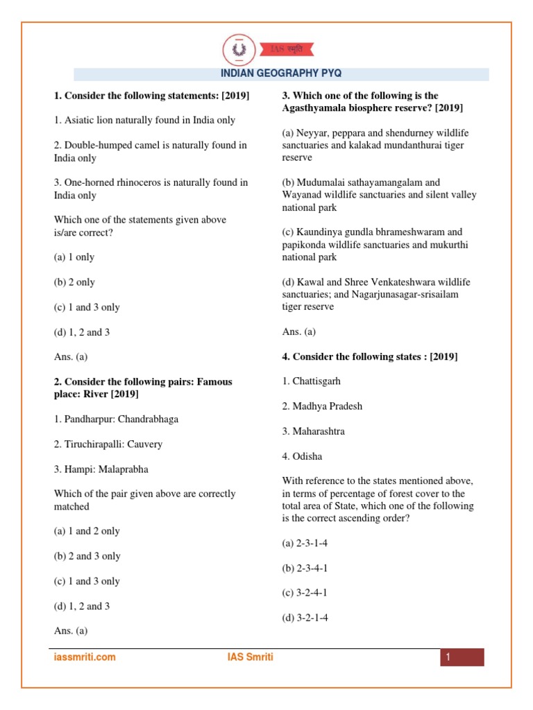 Indian Geography Pyq Pdf Himalayas Physical Geography