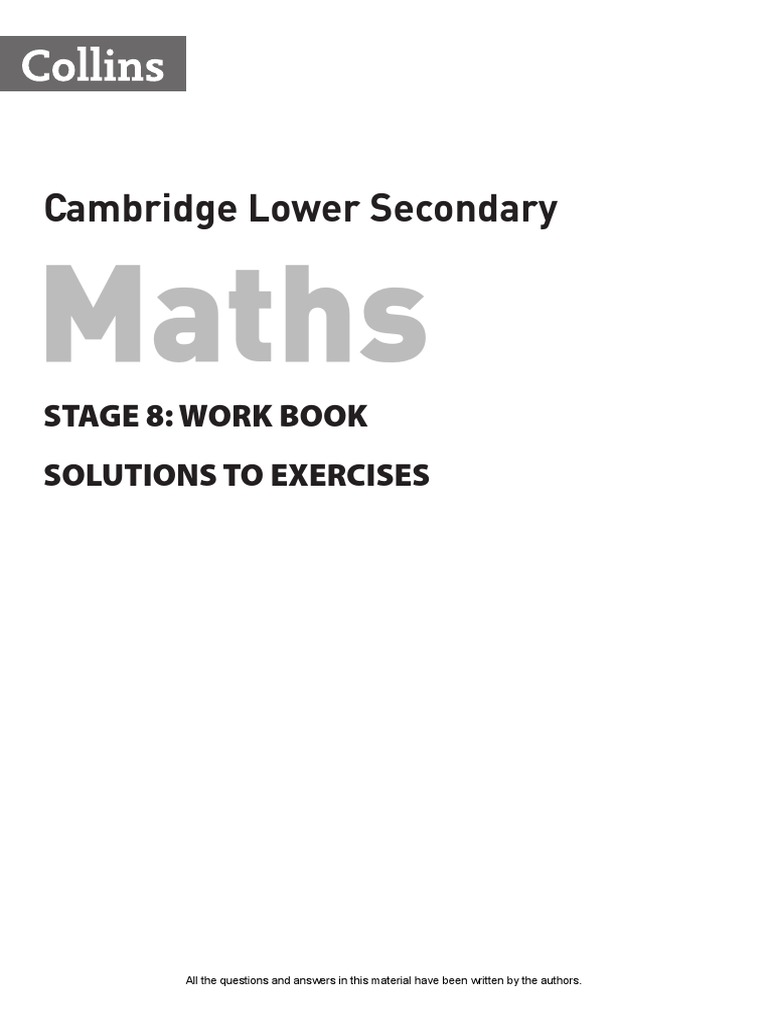 Maths Workbook 8 Solutions | PDF | Euclidean Plane Geometry | Mathematics