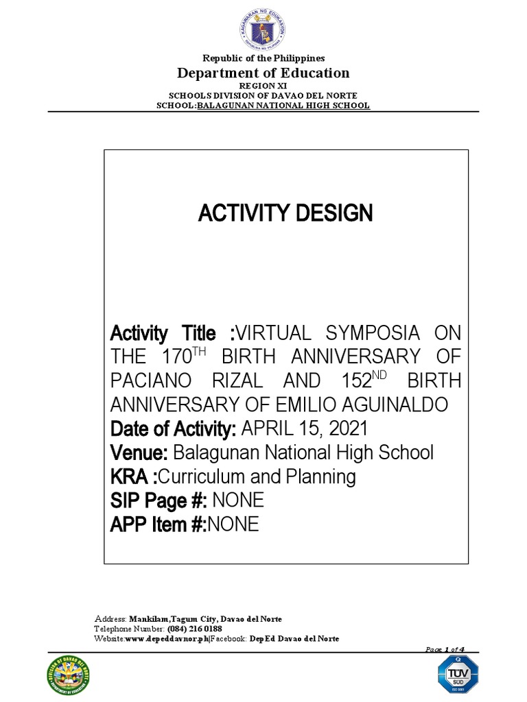 Activity Design. Virtual Conference | PDF | Learning | Communication
