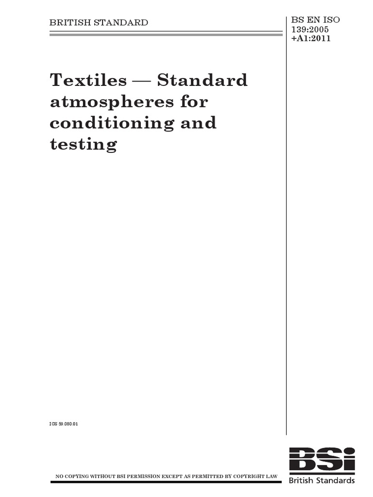 Textiles - Standard Atmospheres For Conditioning and Testing | Download ...