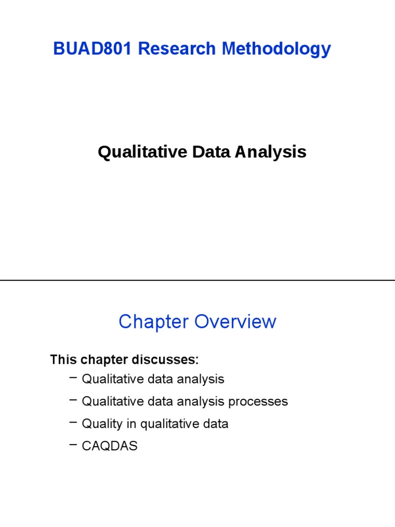 BUAD801 Research Methodology: Qualitative Data Analysis | PDF ...