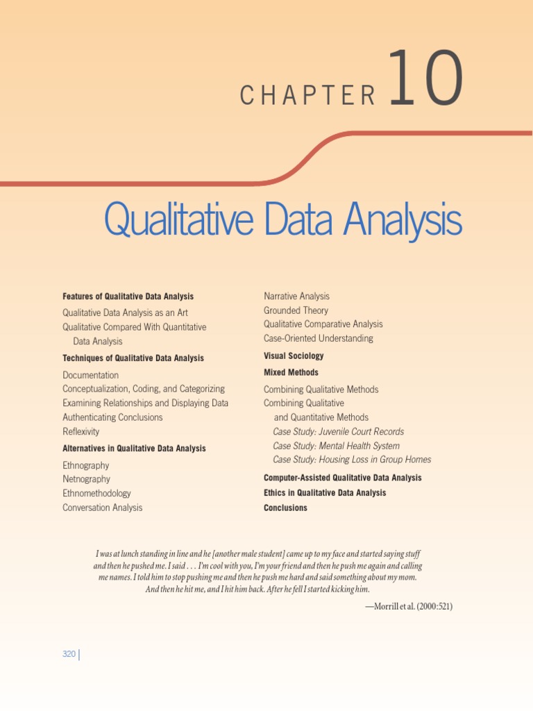 Schutt - Qualitative Data Analysis Chapter 10 | PDF | Qualitative Research | Data Analysis