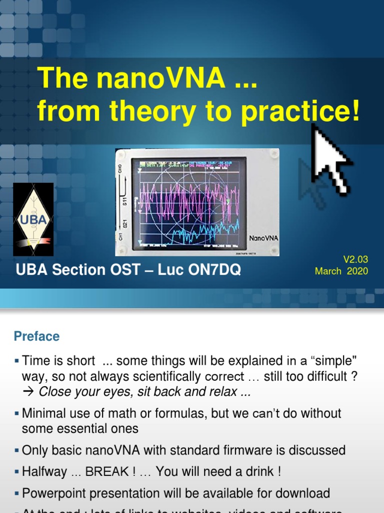 On7dq Nanovna Presentation English V2 03 Pdf Electrical Impedance
