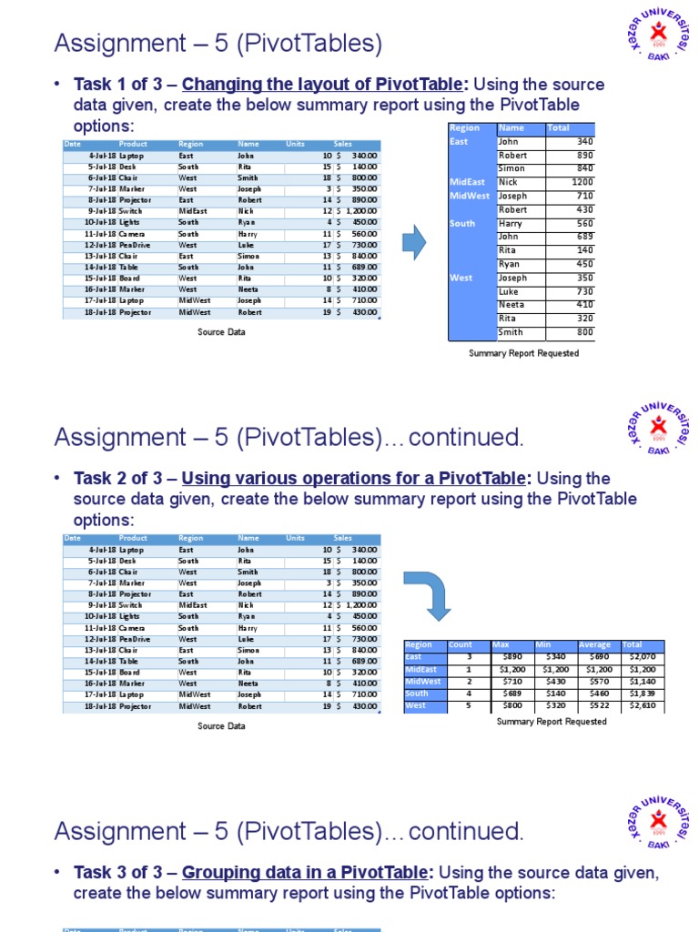 Assignment 5 (PivotTables) | PDF | Information Technology | Information Management
