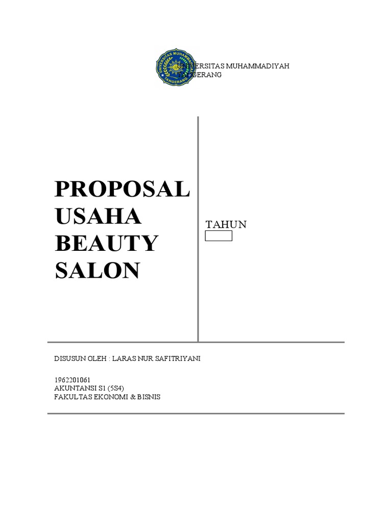 PROPOSAL USAHA BEAUTY SALON-Laras Nur Safitriyani 5S4 Akuntansi ...