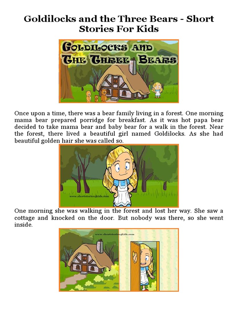 Goldilocks and the Three Bears Story | PDF