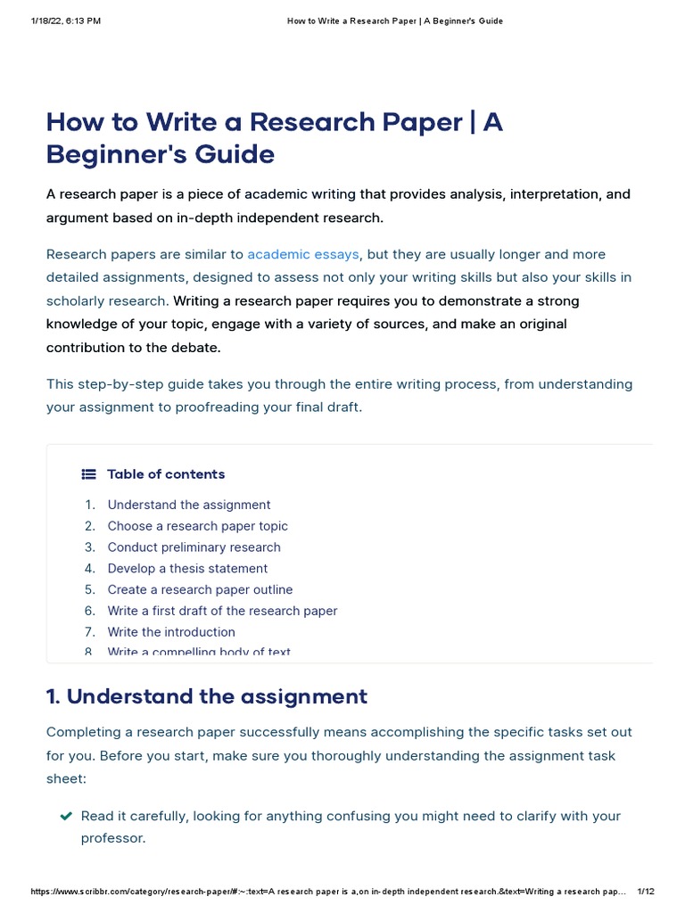 Beginner's Guide to Research Papers | PDF | Citation | Academic Publishing