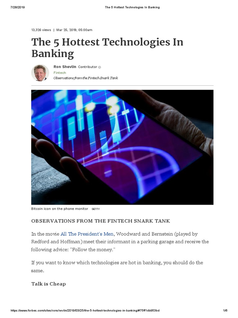 The 5 Hottest Technologies in Banking | PDF | Customer Relationship ...