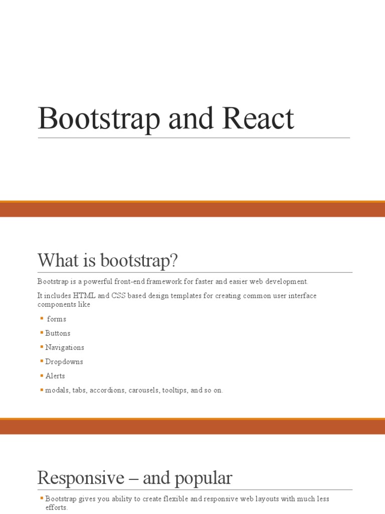 Bootstrap and React | PDF | Bootstrap (Front End Framework) | Hypertext