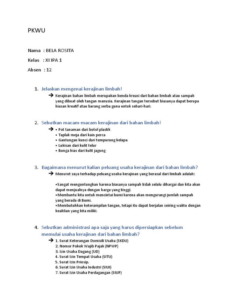 Kerajinan Limbah (PKWU) | PDF | Seni