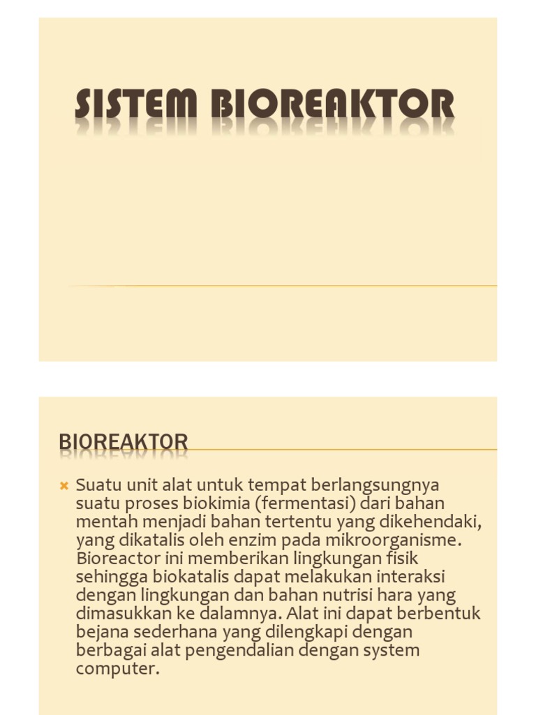 Sistem Bioreaktor | PDF | Sains & Matematika