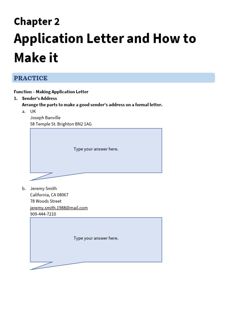 Practice On How To Make An Application Letter | PDF | Résumé | Written ...