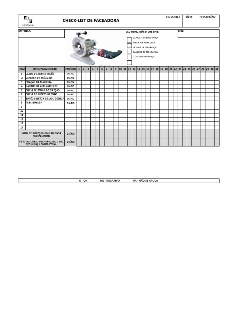 Check-List Faceadora | PDF