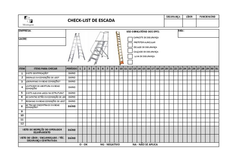 Check-list de segurança para escadas | PDF