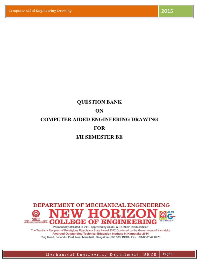 Computer Aided Engineering Drawing Notes | PDF | Technical Drawing ...
